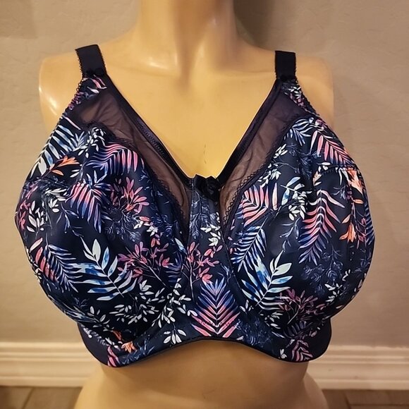 Goddess | Intimates & Sleepwear | Goddess Bra 38k Blue Floral Underwire ...